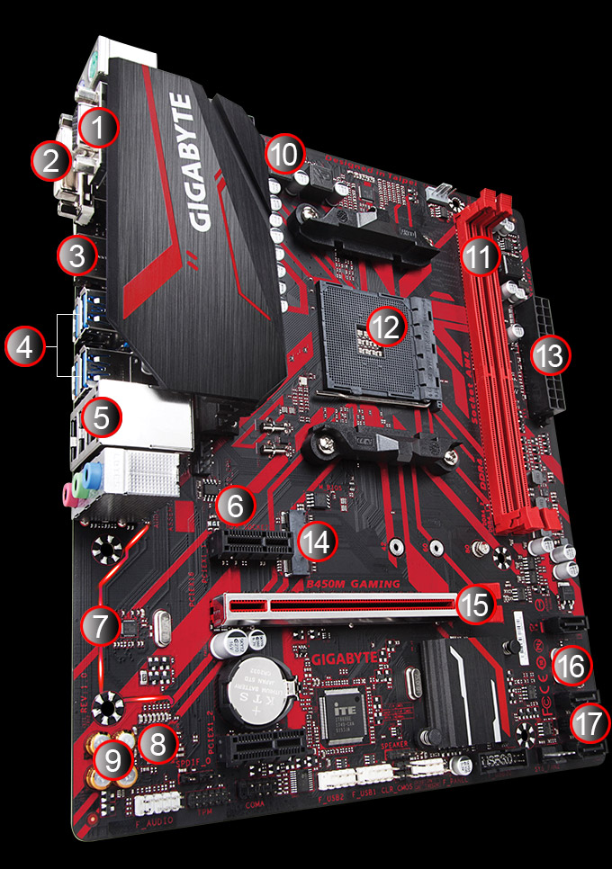 Gigabyte B450M GAMING Micro ATX Motherboard AMD AM4 Socket For Ryzen