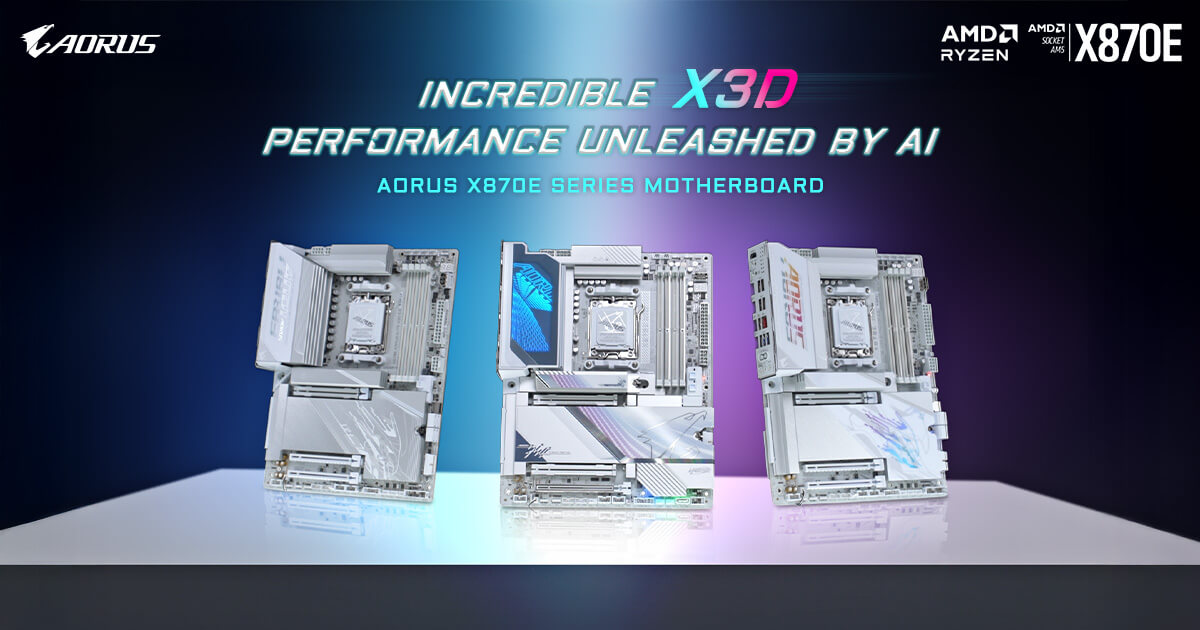 技嘉 AORUS X870E X3D 系列主機板正式上市 以 AI 全面釋放 AMD Ryzen™ X3D 處理器效能 | 最新消息 ...