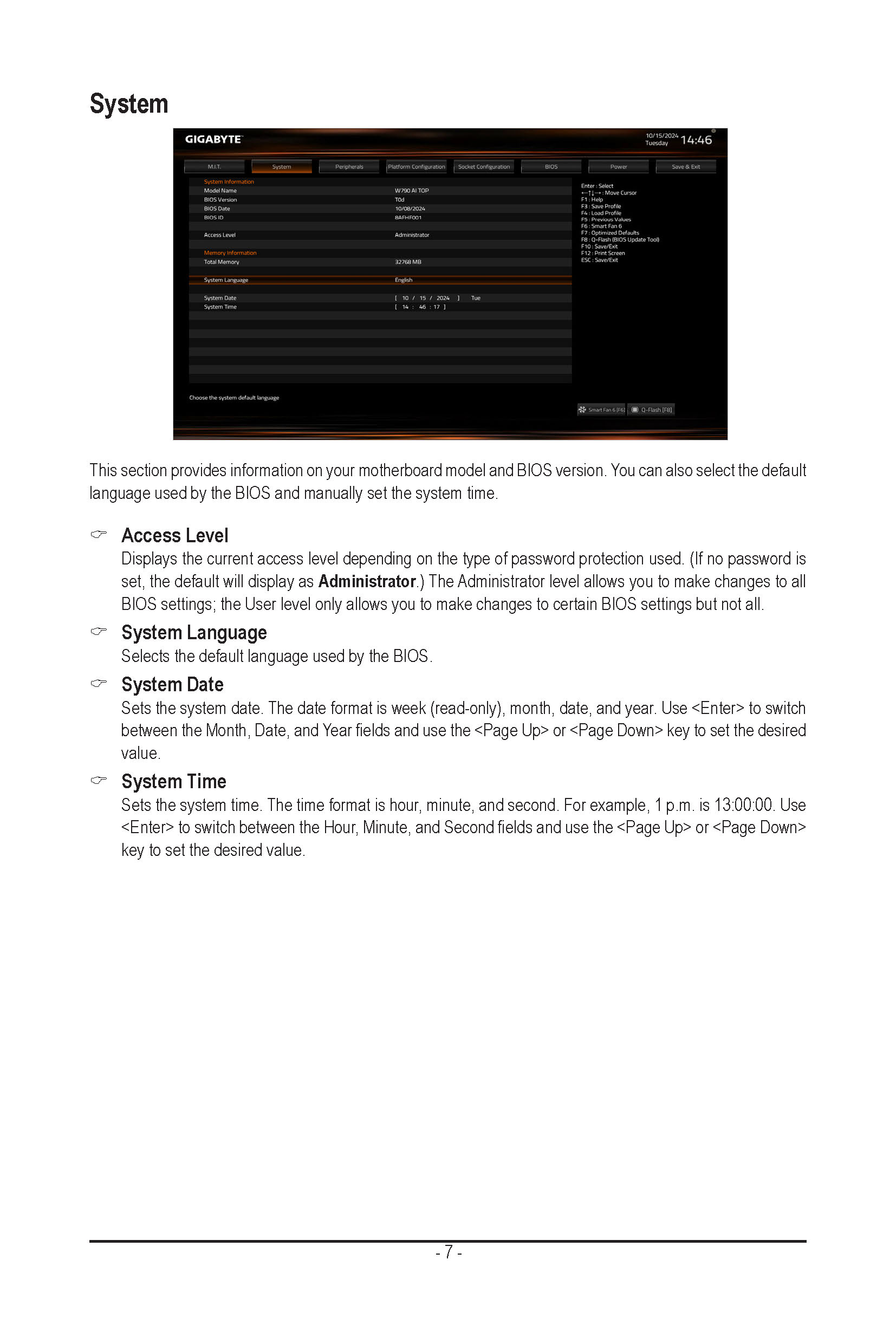GIGABYTE Intel W790 BIOS Setup