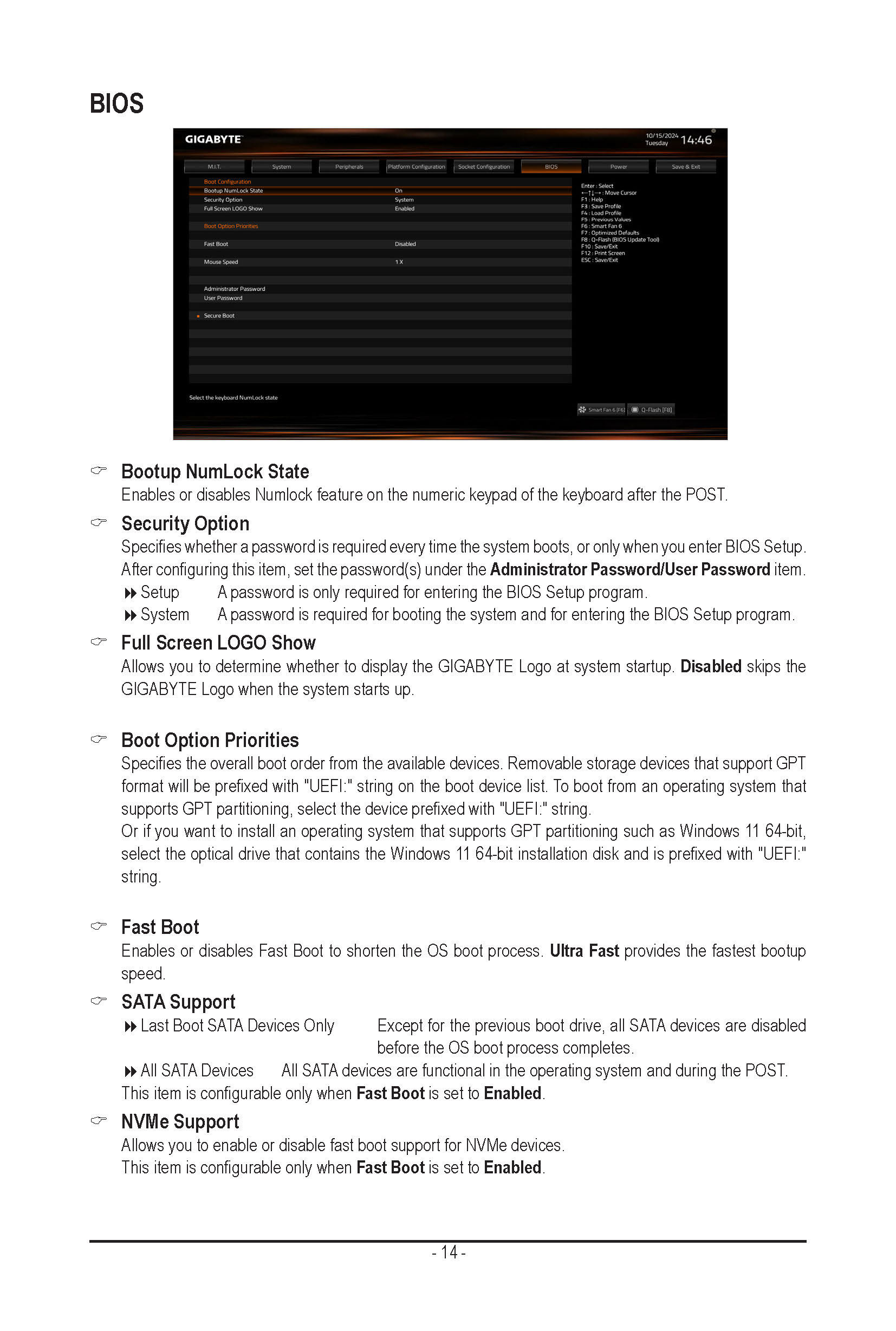 GIGABYTE Intel W790 BIOS Setup