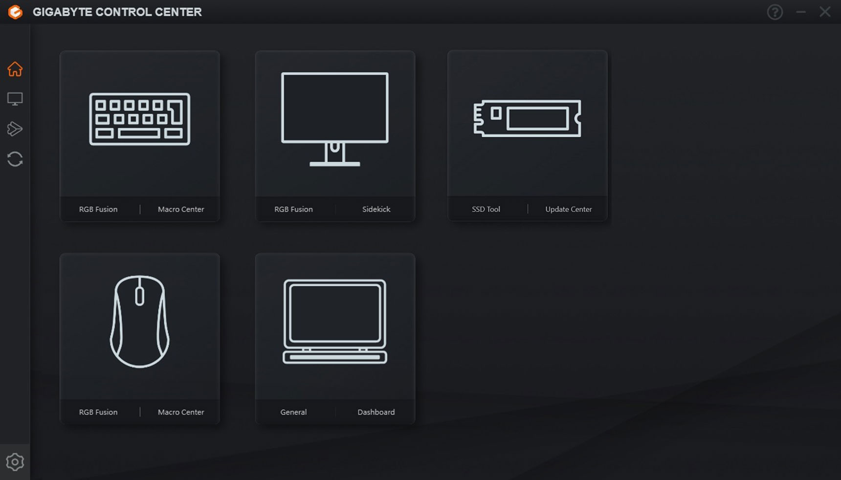 GIGABYTE CONTROL CENTER GIGABYTE Global GIGABYTE CONTROL CENTER GIGABYTE Global