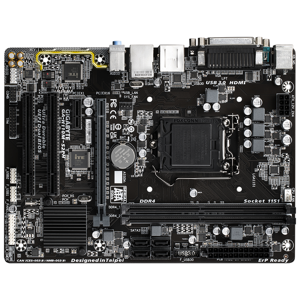 GA-H110M-S2PH (Rev. 1.1) - Kluczowe cechy | Płyty główne GIGABYTE