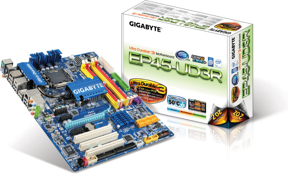 GIGABYTE - 2 oz Copper PCB - Ultra Durable 3 - X58 - P45 motherboards